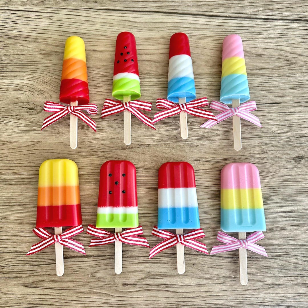 Bright Layered Summer Fake Resin Popsicles - Etsy