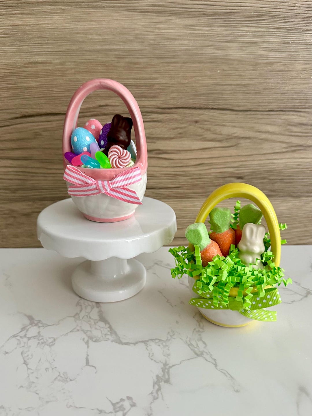 Mini Ceramic Filled Easter Baskets - Etsy