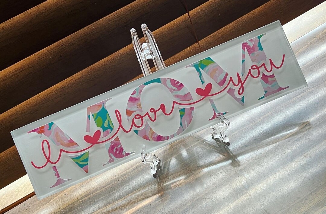 MOM Tile Plaque W/ Stand--family Glass Tile Plaque - Etsy