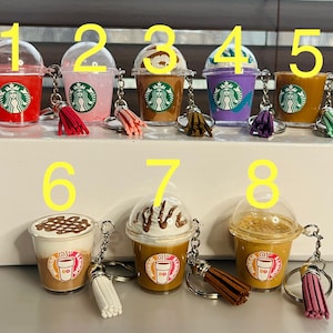 Mini Drink Keychains--coffee Keychains--drink Keychains-- - Etsy
