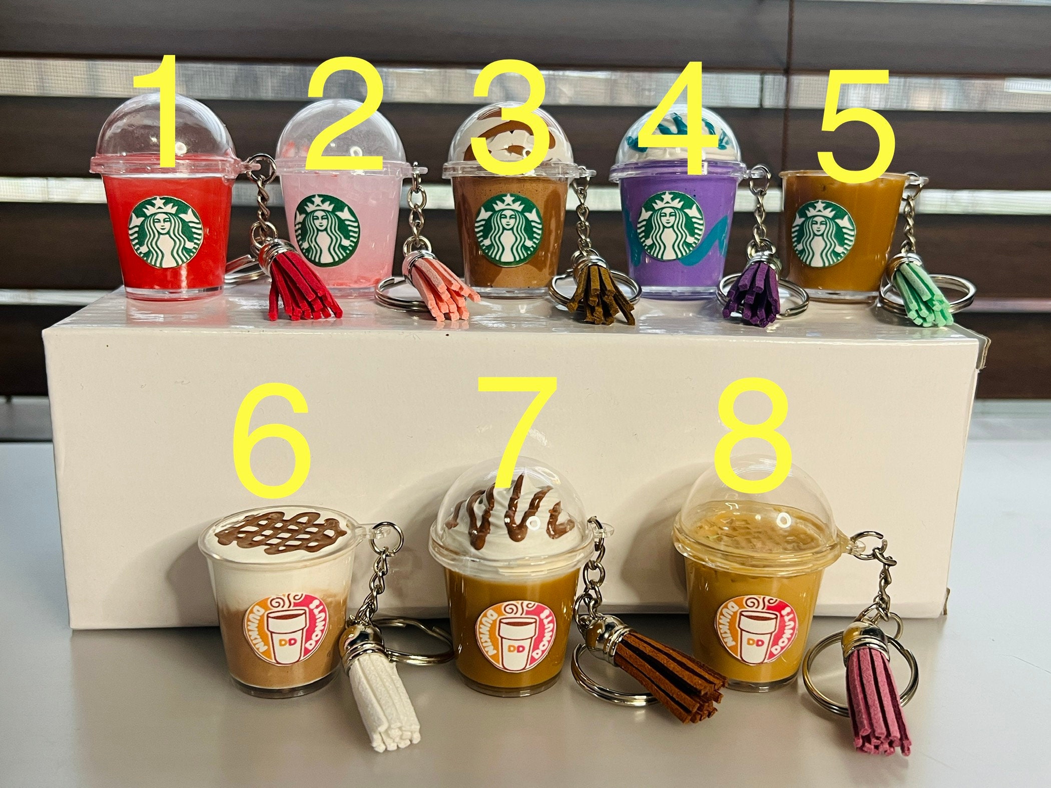 Mini Drink Keychains--coffee Keychains--drink Keychains--free KEYFOB ...