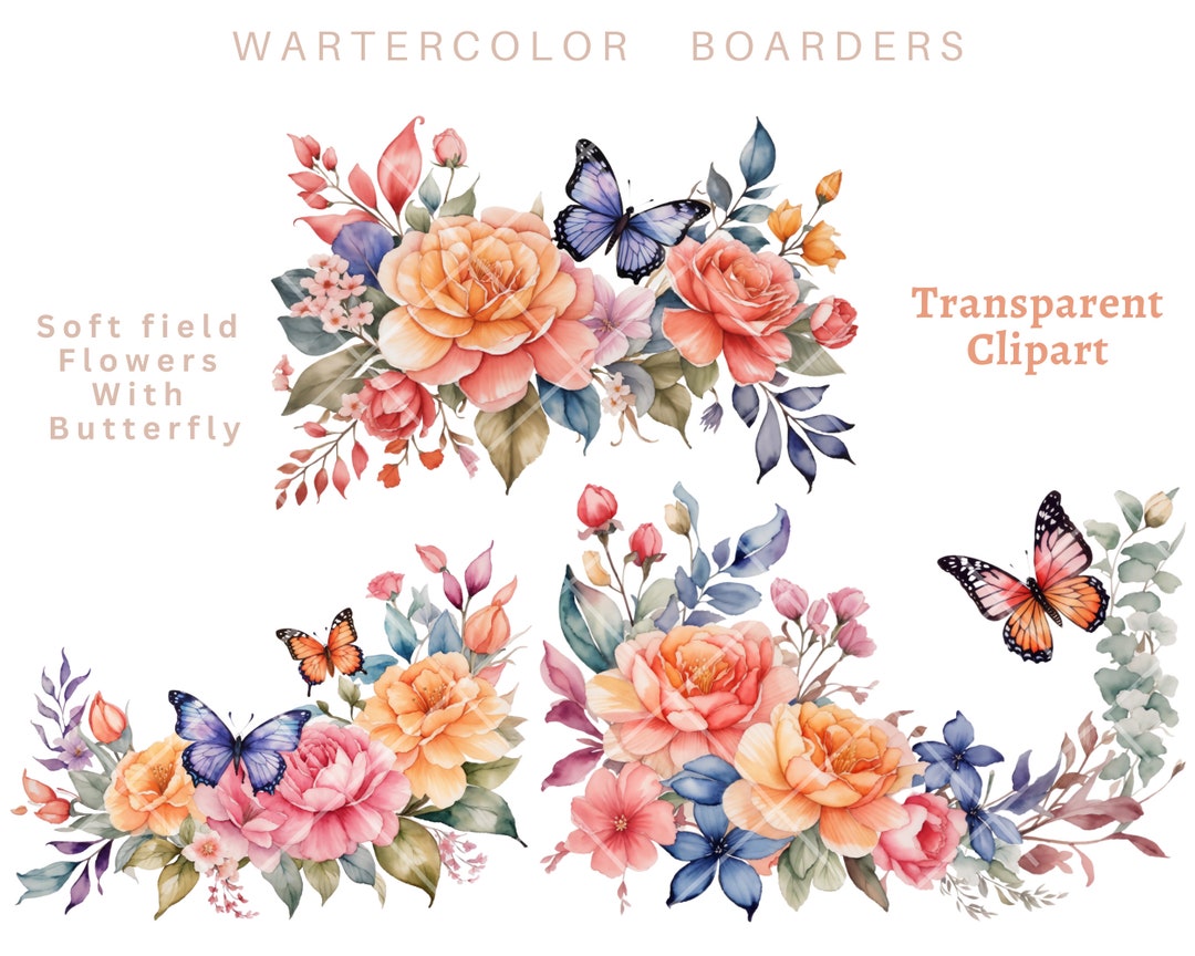 Watercolor Floral Boarders Floral Boarders Floral Boarder With ...