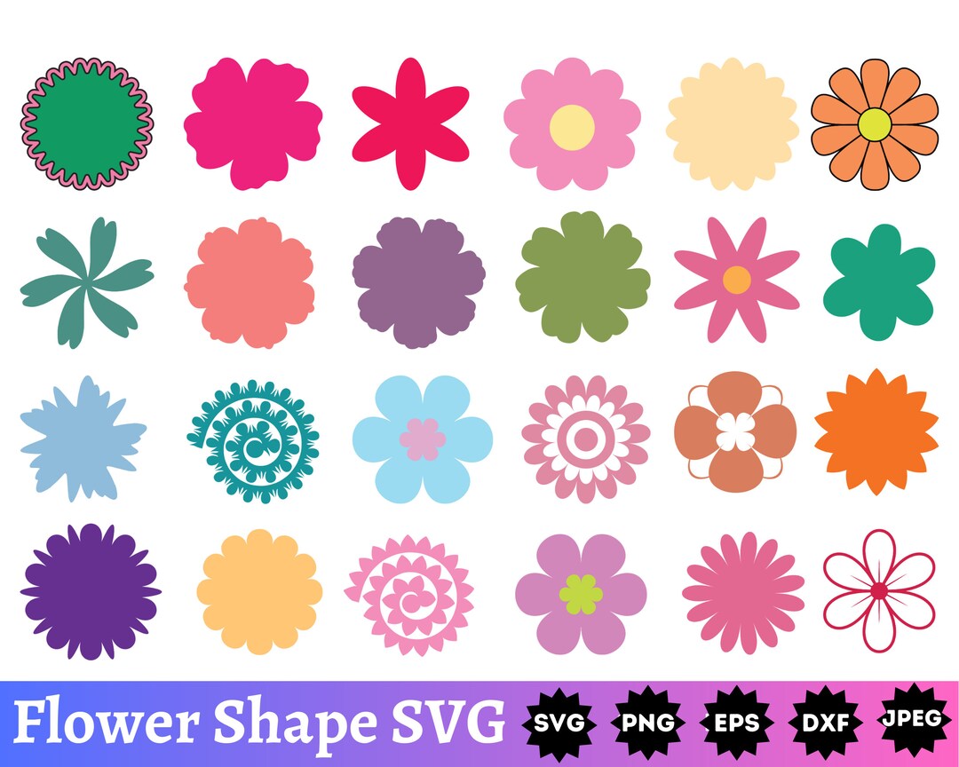 Flower Shape SVG Flowers SVG Floral Flower SVG Flower Element Svg Retro ...