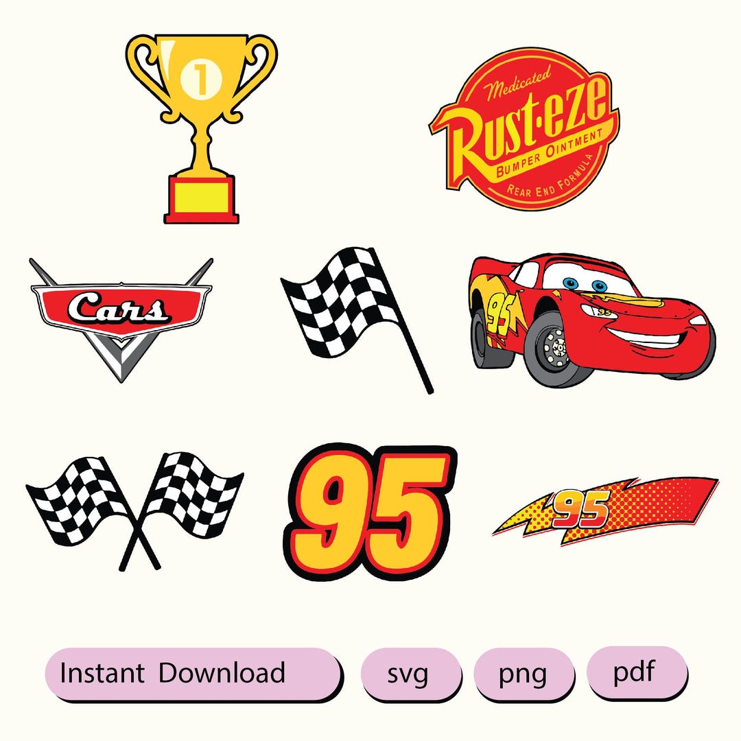 Cars PNG, Cars Clipart, Cars SVG, Planes and Cars Birthday Bundle ...