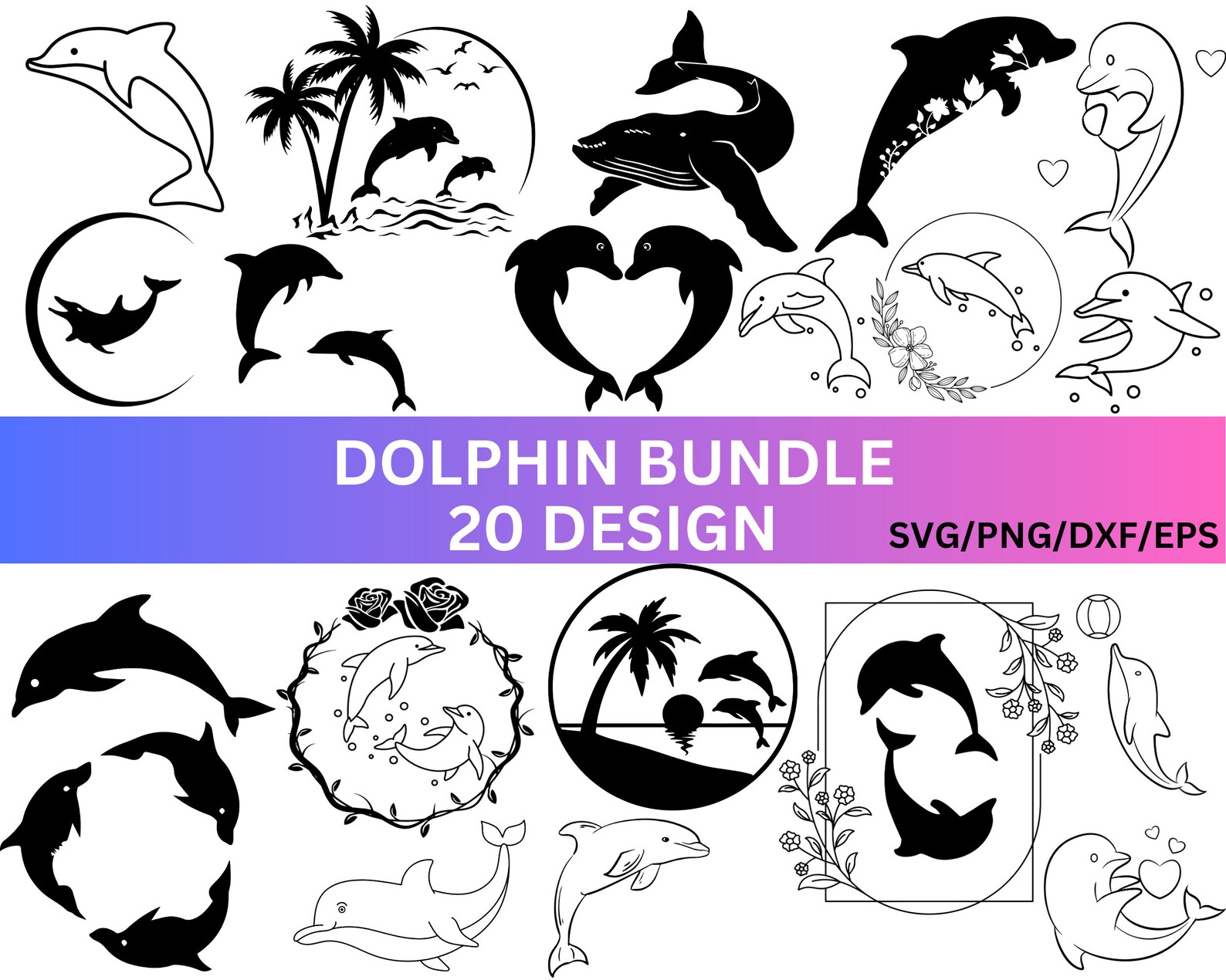 Dolphin SVG Dolphin PNG Ocean SVG Sea Animals Svg Dolphin Clipart ...