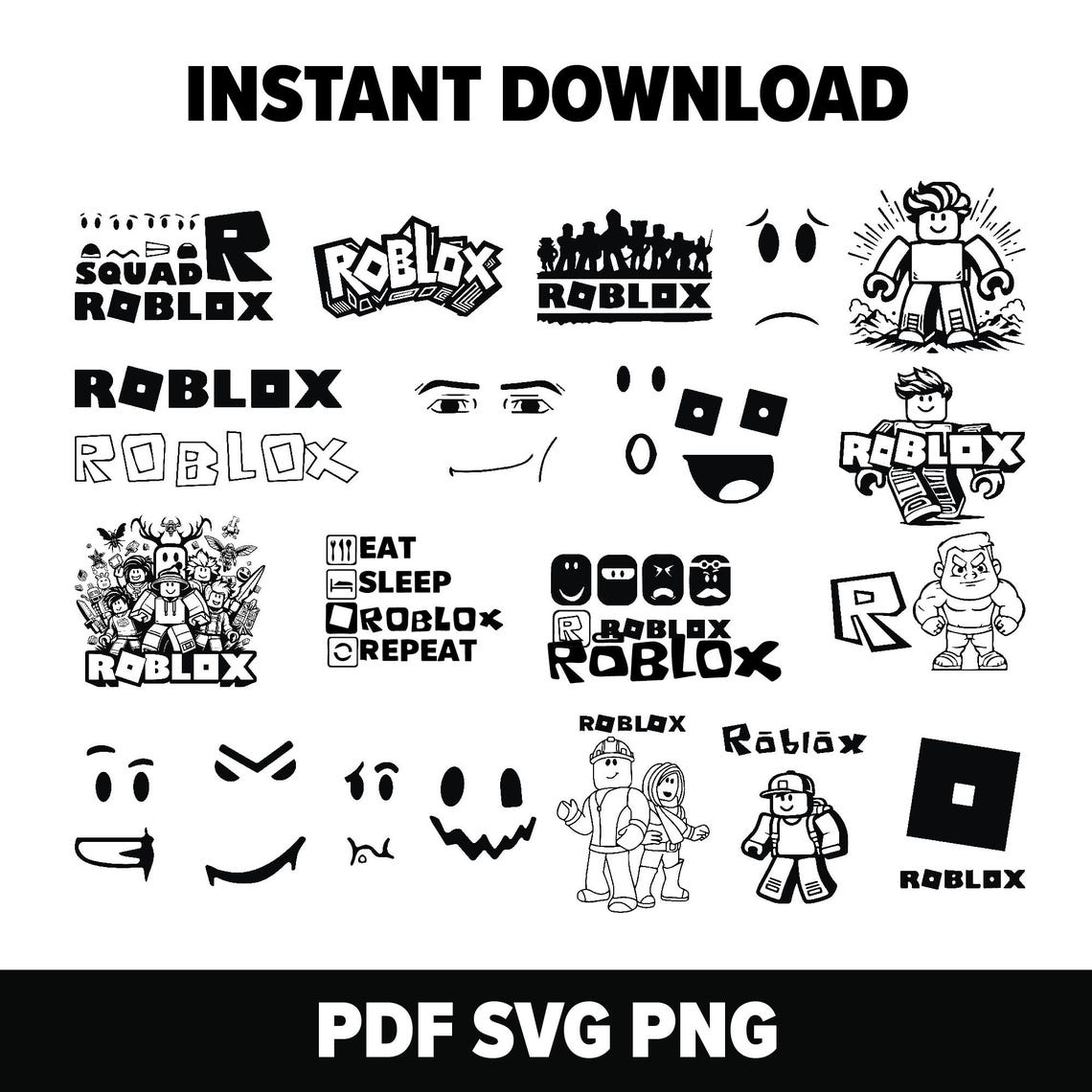 Roblox Svg Bundle, Robot Svg, Gaming Svg Files for Cricut, Roblox Png ...