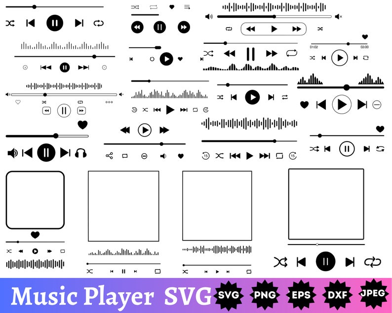 Music Player SVG Bundle Music Player Display Audio Music Player PNG Cut ...