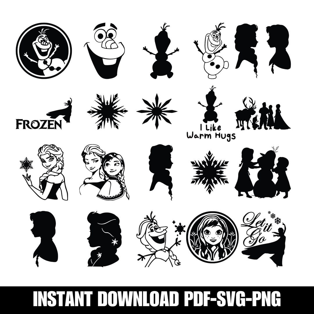 Bundle of Frozen Vectors, Elsa SVG, PNG, JPG, Dxfs, Elsa and Ana Svg ...