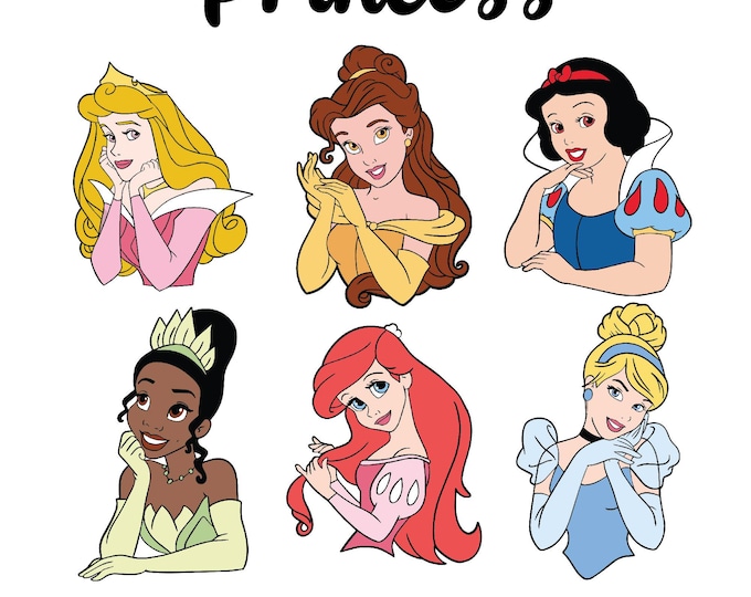 Princess Name PNG Clipart: Cartoon Princesses, Birthday Sublimation ...