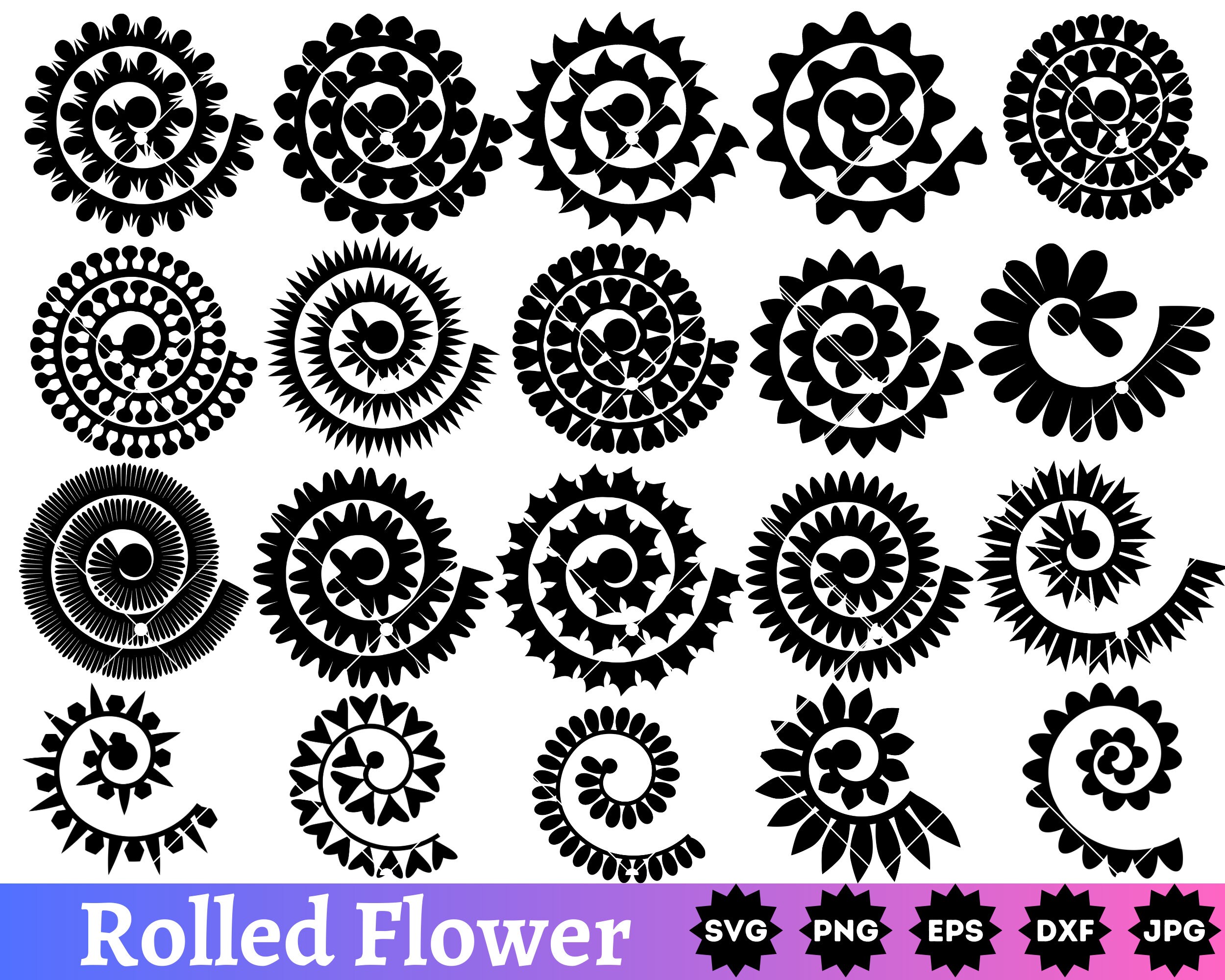 Rolled Flower SVG rolled Flower Template 3d Flowers Rolled Flowers ...