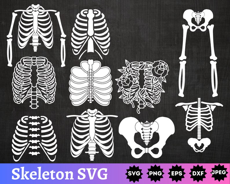 Halloween Skeleton SVG Skeleton Bones SVG Rib Cage SVG Halloween ...