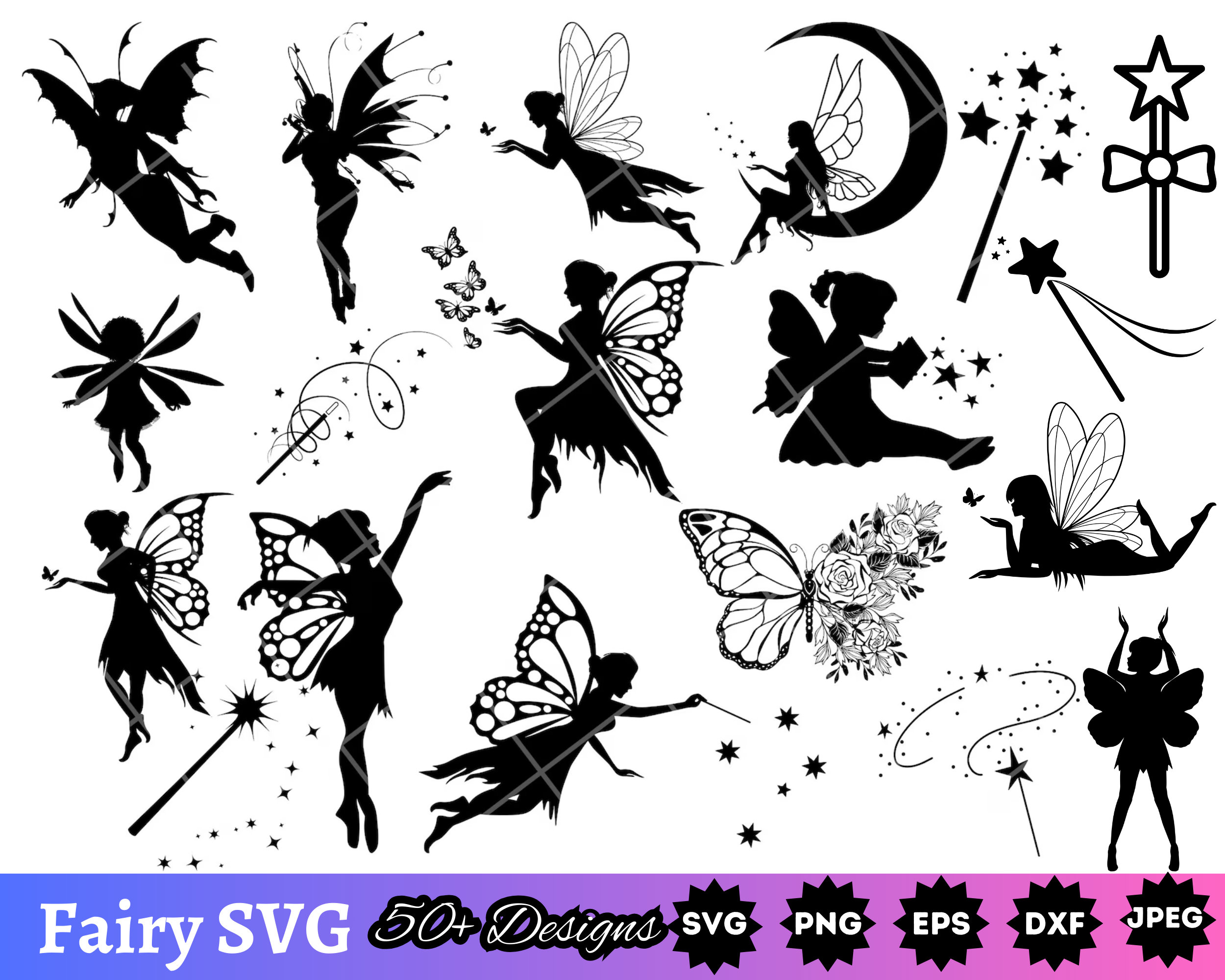 Fairy SVG Bundle Fairies SVG Fairy Silhouette Fairy Clipart Firy Cricut ...