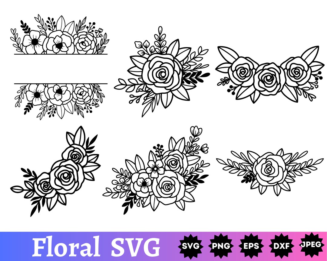 Floral SVG Flower SVG Botanical SVG Wildflower Svg Floral Clipart ...
