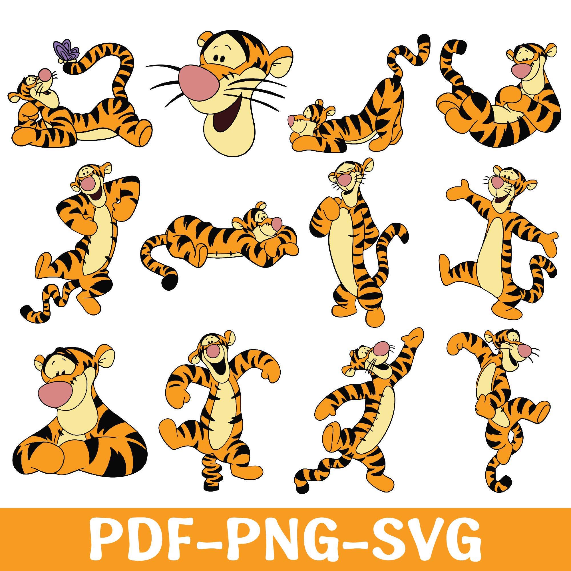 Tigger Svg Bundle, Tigger Cricut, Tigger Cut File, Tigger Face Svg ...