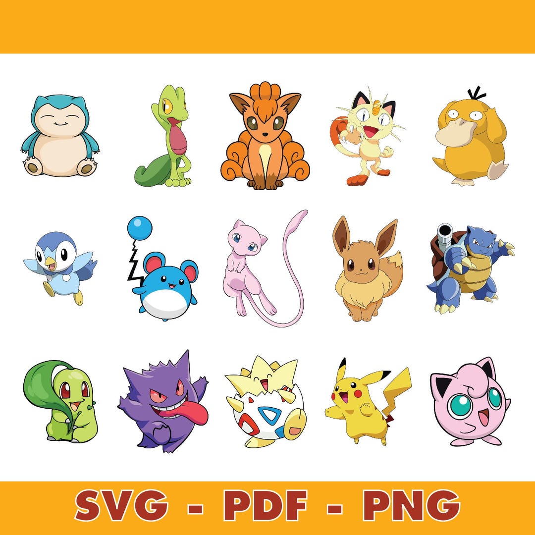 Pokemon SVG Bundle, Pokemon Font Svg, Pikachu Svg Files for Cricut and ...