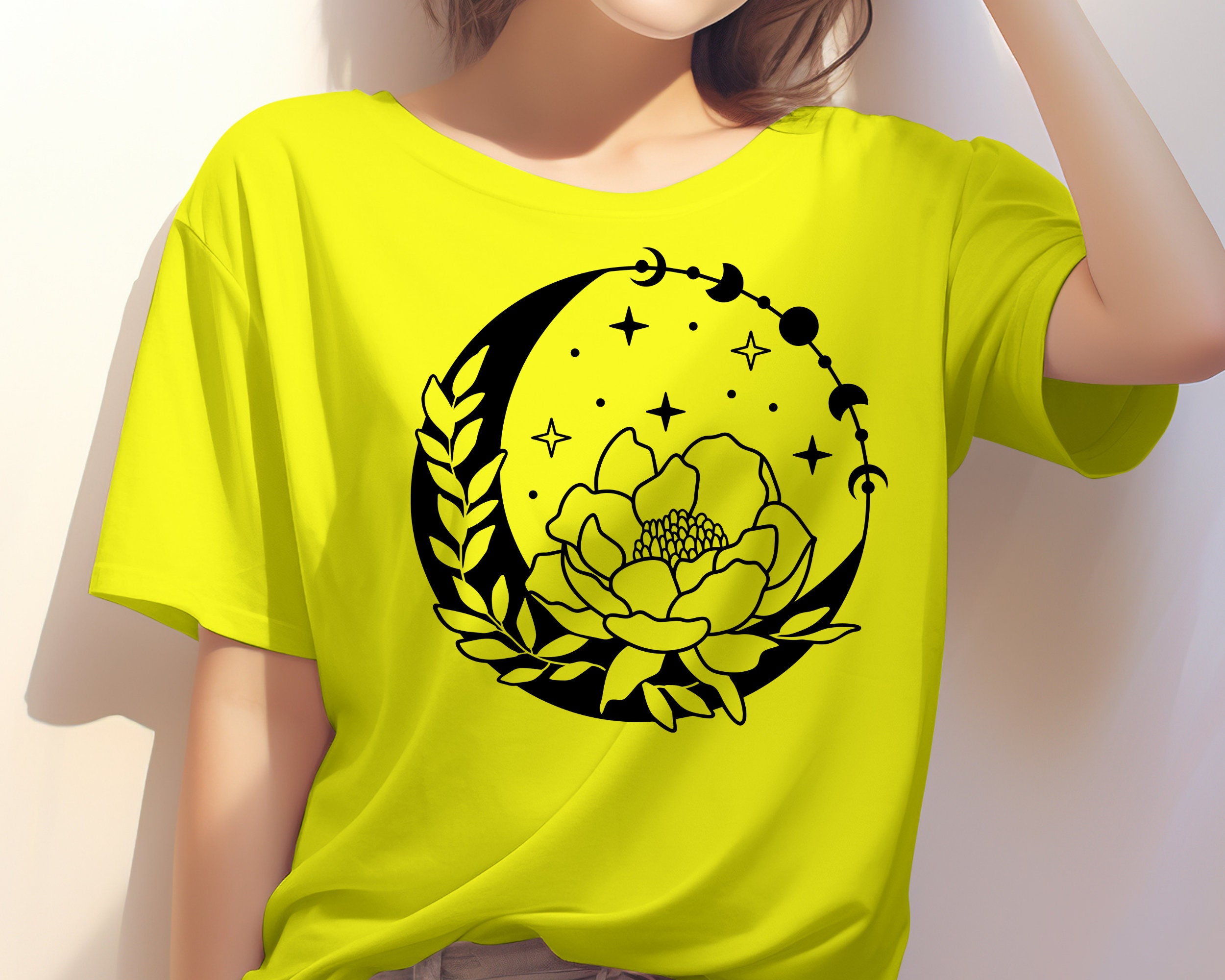 Moon Svg Bundle Floral Moon Svg Celestial Svg Mystic Celestial Svg
