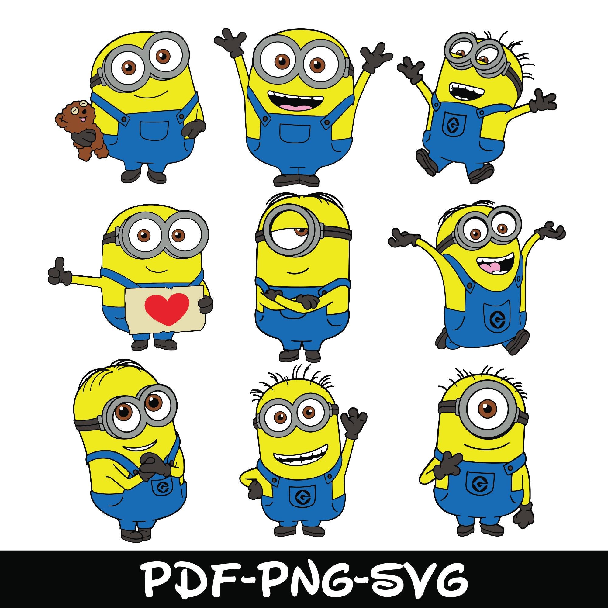 Minion Face Svg Bundle, Minions Face Svg, Minions Face Clipart, Minion ...