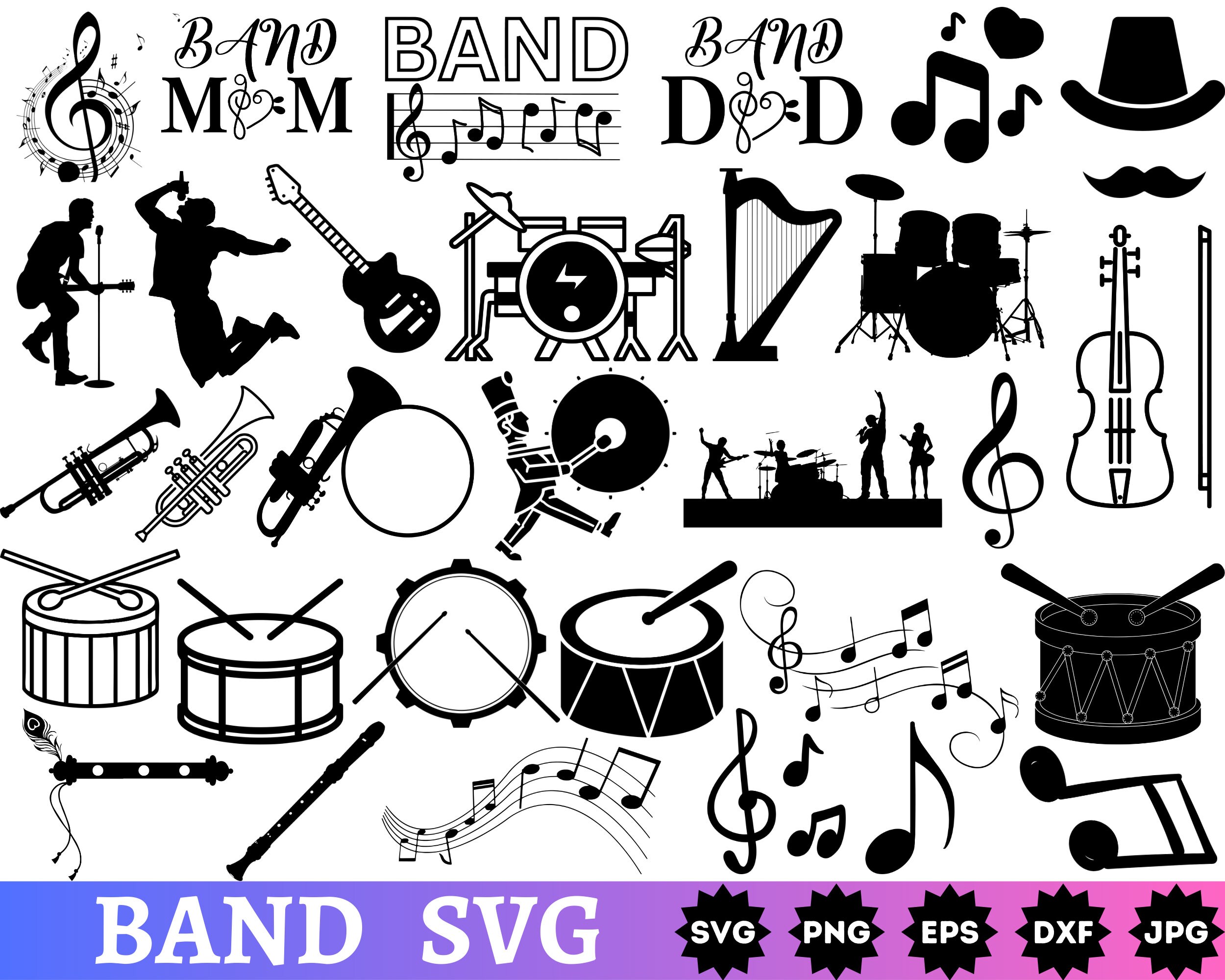 Band SVG Band Mom SVG Music SVG Marching Band Svg Band Mom Rock and ...