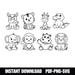 Safari Animals Outline SVG: Cute Jungle Animal Cut Files (cricut ...