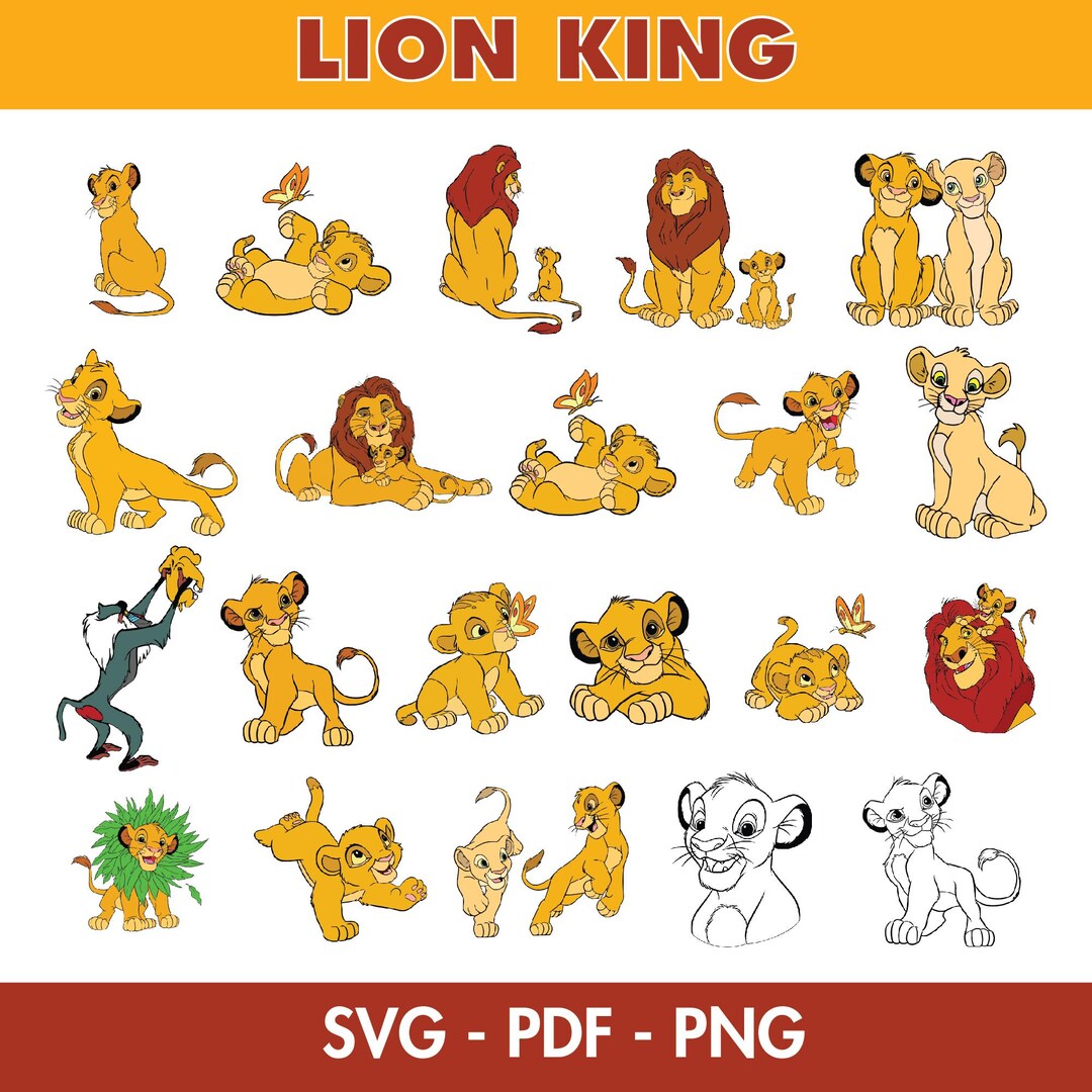 The Lion King PNG Clipart Bundle, Sublimation Designs - Etsy