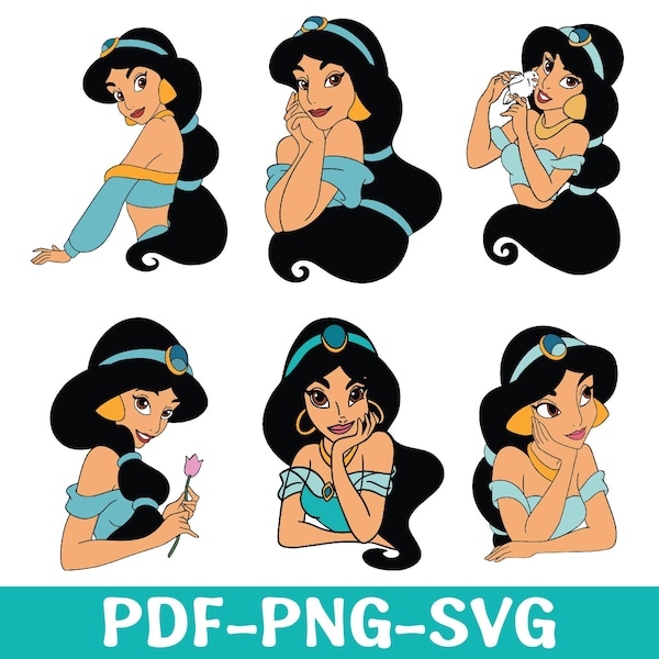 Princess Jasmine Svg - Etsy