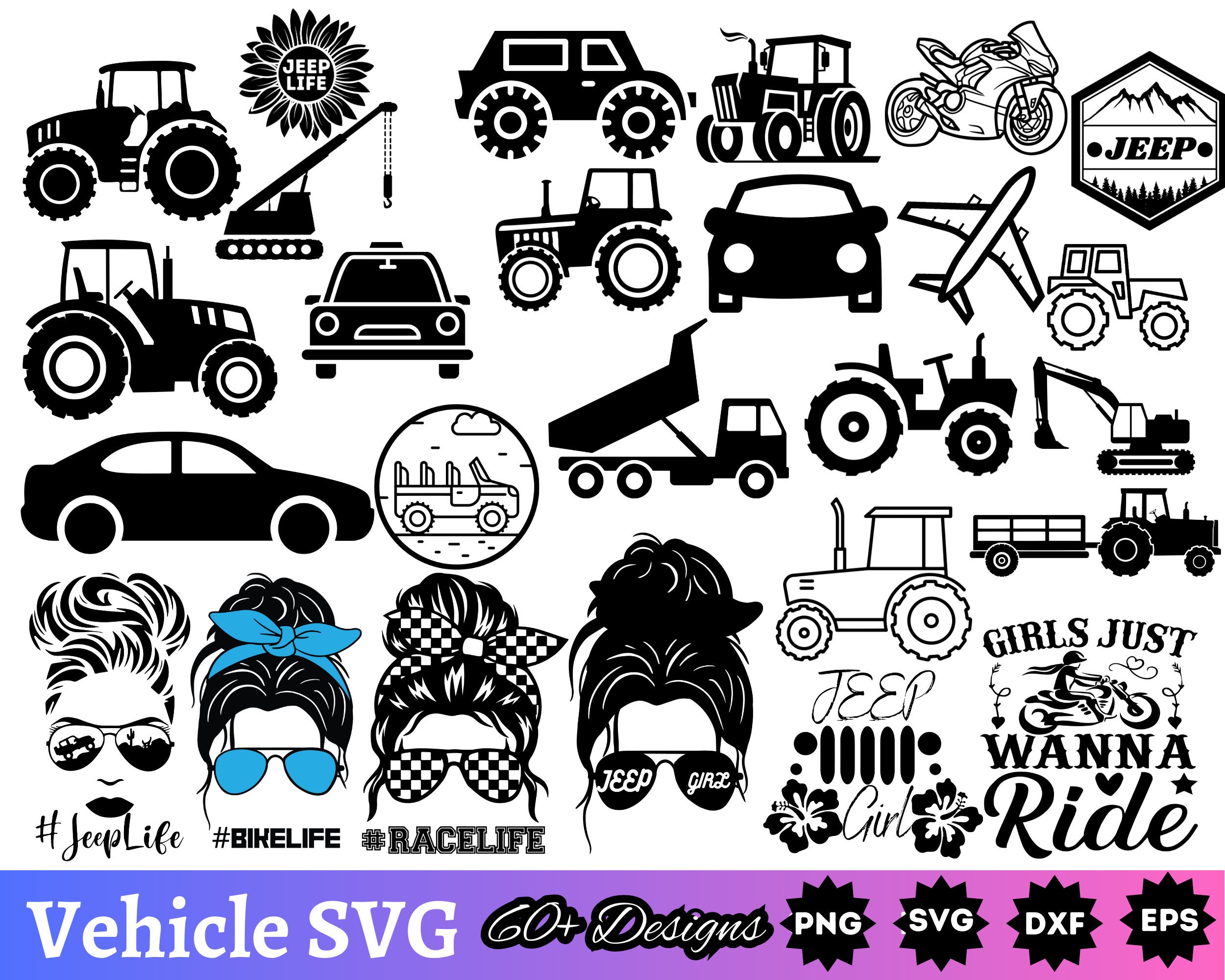 Vehicles SVG Transportation SVG Tractor SVG Motorcycle - Etsy