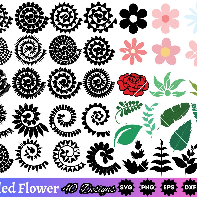 Rolled Flower Svg - Etsy