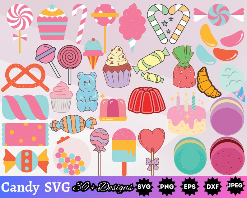 Candy SVG Candy Clipart Candy Sweets Lollipops SVG Jelly - Etsy