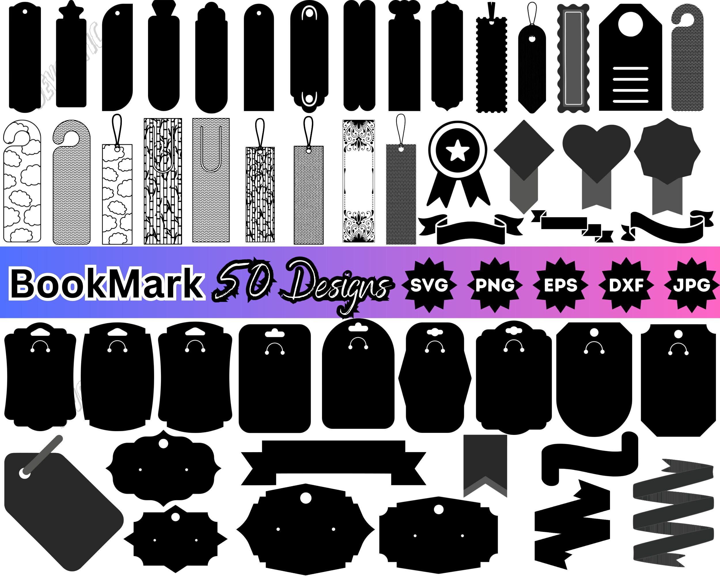 Tags SVG Bookmark Template Bundle SVG Bookmark Label Tags Bookmark ...