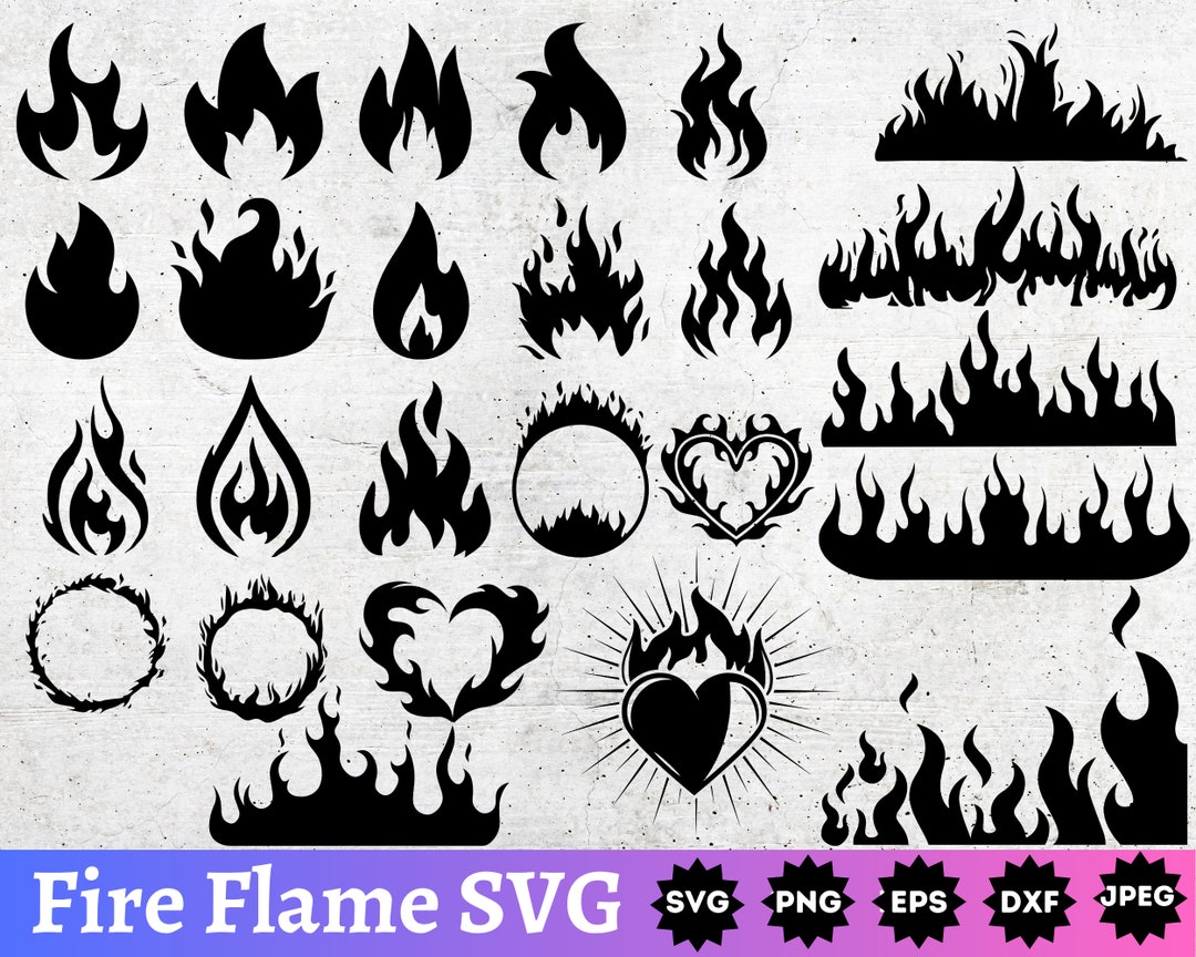 Fire Flame SVG Fire SVG Bonfire SVG Fire Clipart Frames Flame Svg ...