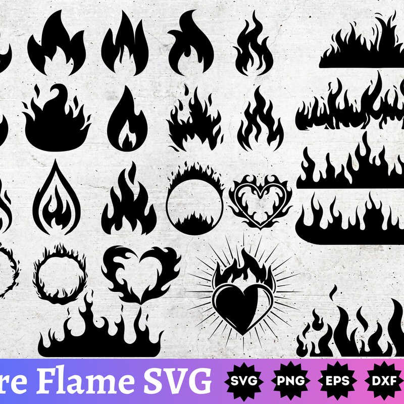 Flame Svg - Etsy