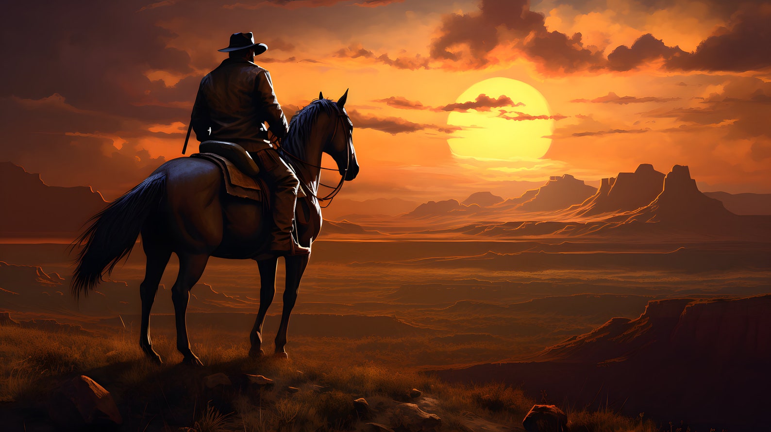 Cowboy Sunset Background Collection 4K - Wallpaper Pack, Background ...