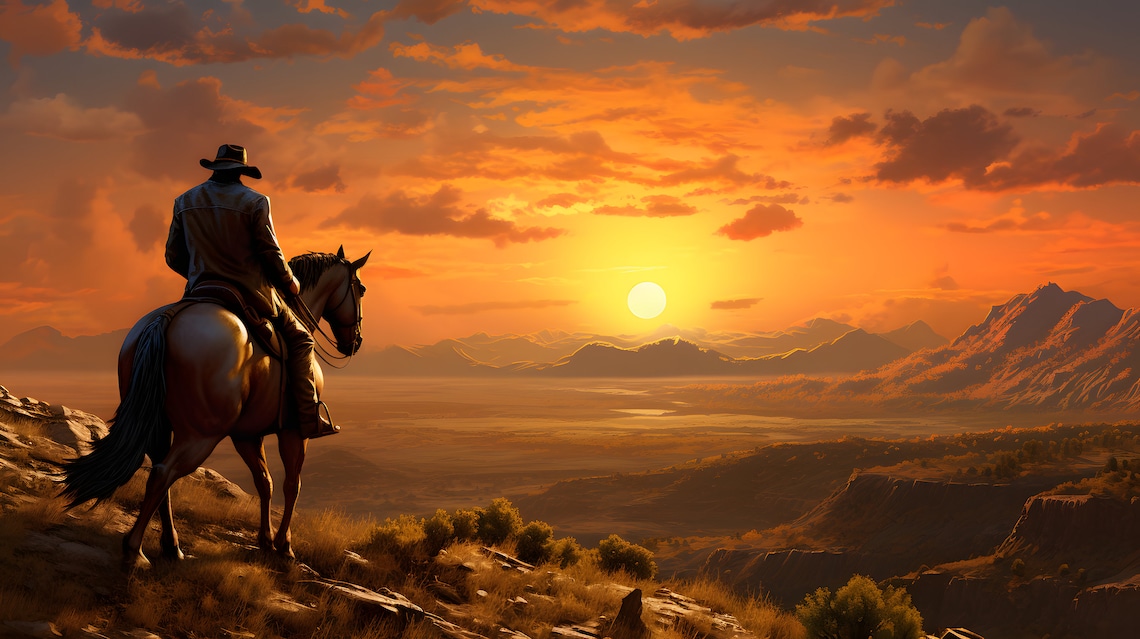 Cowboy Sunset Background Collection 4K - Wallpaper Pack, Background ...