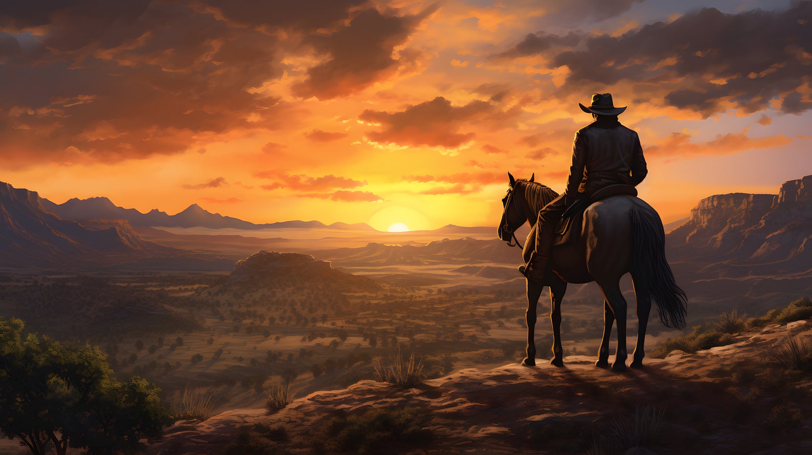 Cowboy Sunset Background Collection 4K - Wallpaper Pack, Background ...