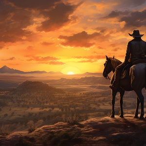 Cowboy Sunset Background Collection 4K - Wallpaper Pack, Background ...