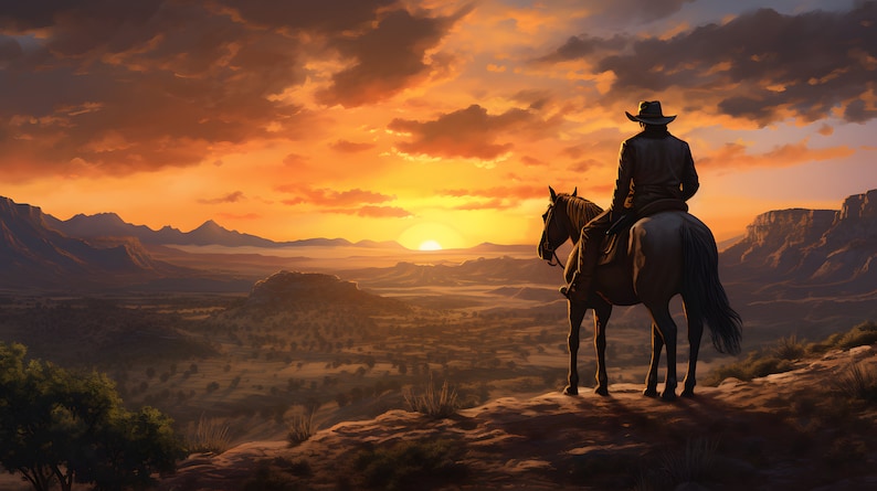Cowboy Sunset Background Collection 4K - Wallpaper Pack, Background ...