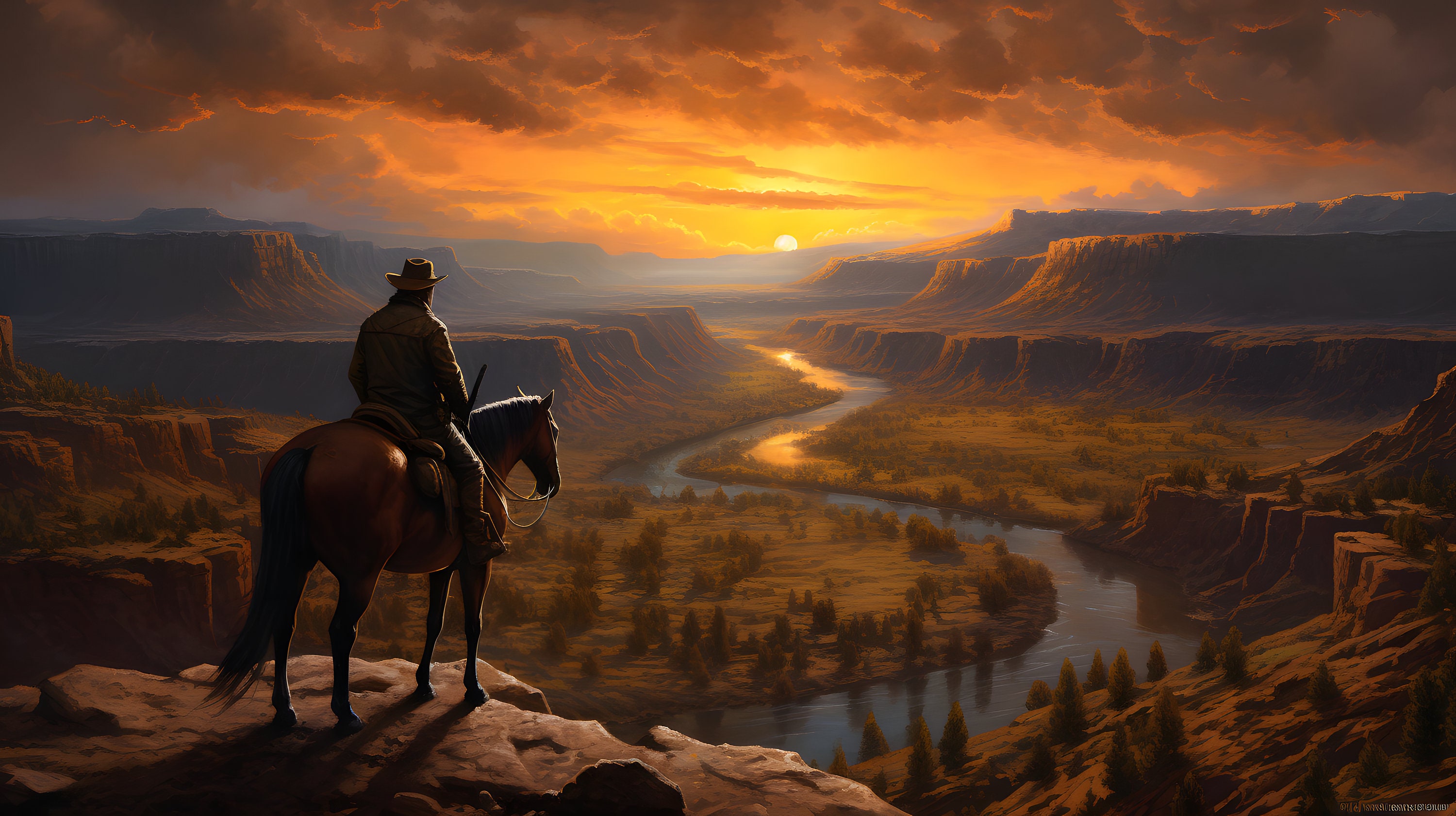 Cowboy Sunset Background Collection 4K - Wallpaper Pack, Background ...