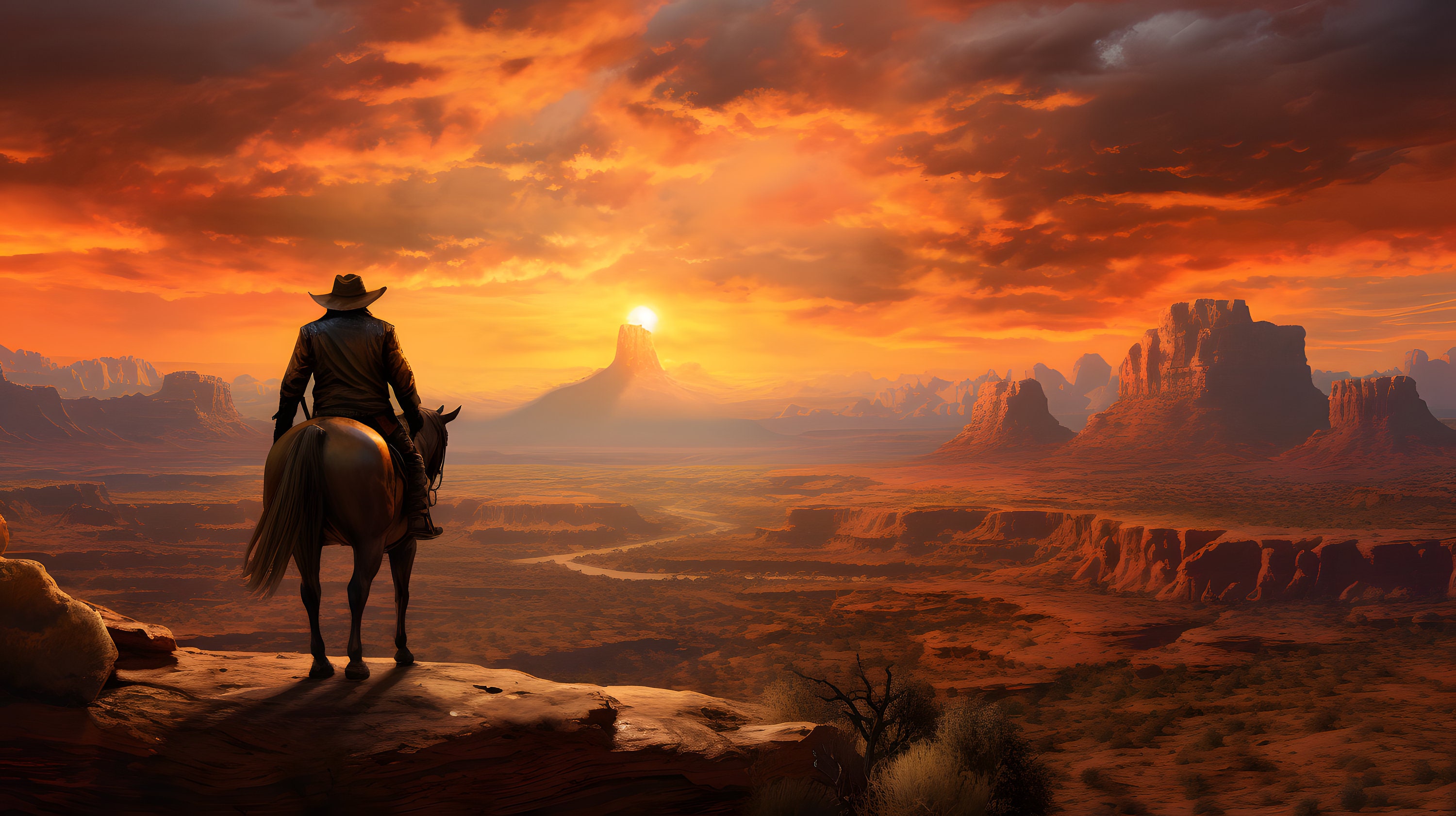 Cowboy Sunset Background Collection 4K - Wallpaper Pack, Background ...