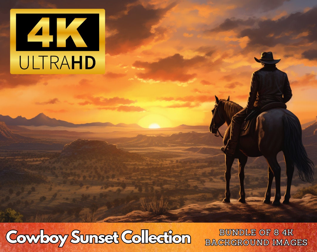 Cowboy Sunset Background Collection 4K Wallpaper Pack, Background Pack ...