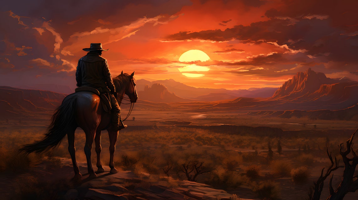Cowboy Sunset Background Collection 4K - Wallpaper Pack, Background ...