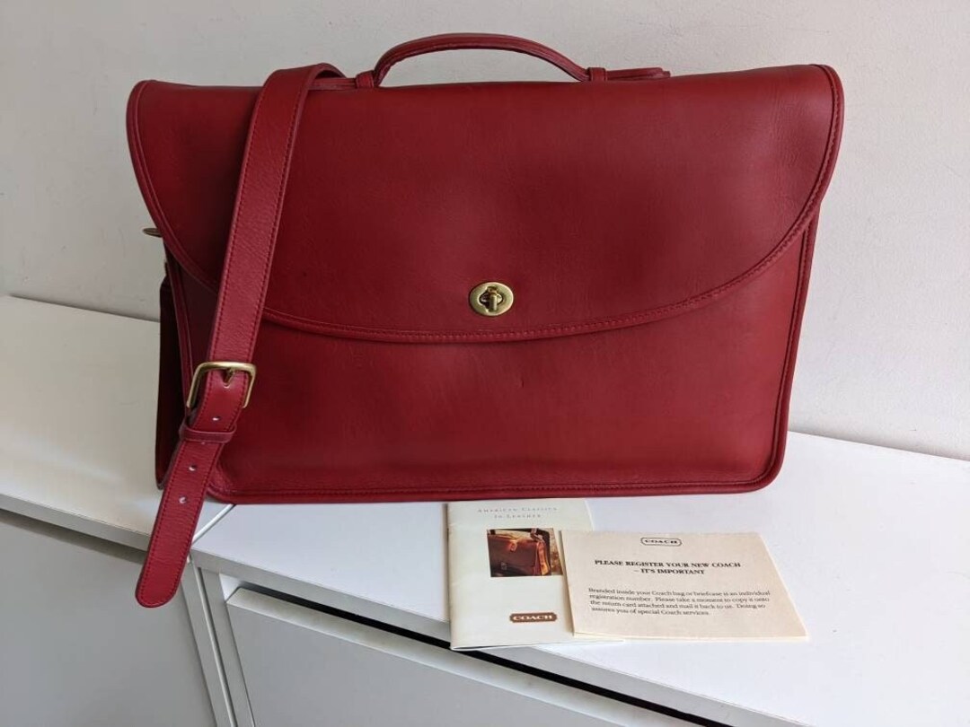 Vintage Coach Lexington Brief NEW Rare RED 5265 - Etsy