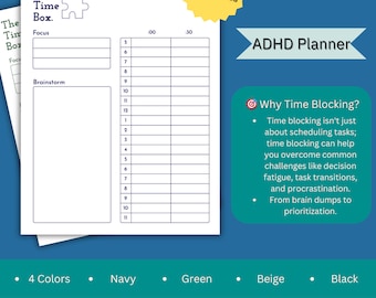 Timeboxing Template Digital Planner Download Planners Honey Timebox ...
