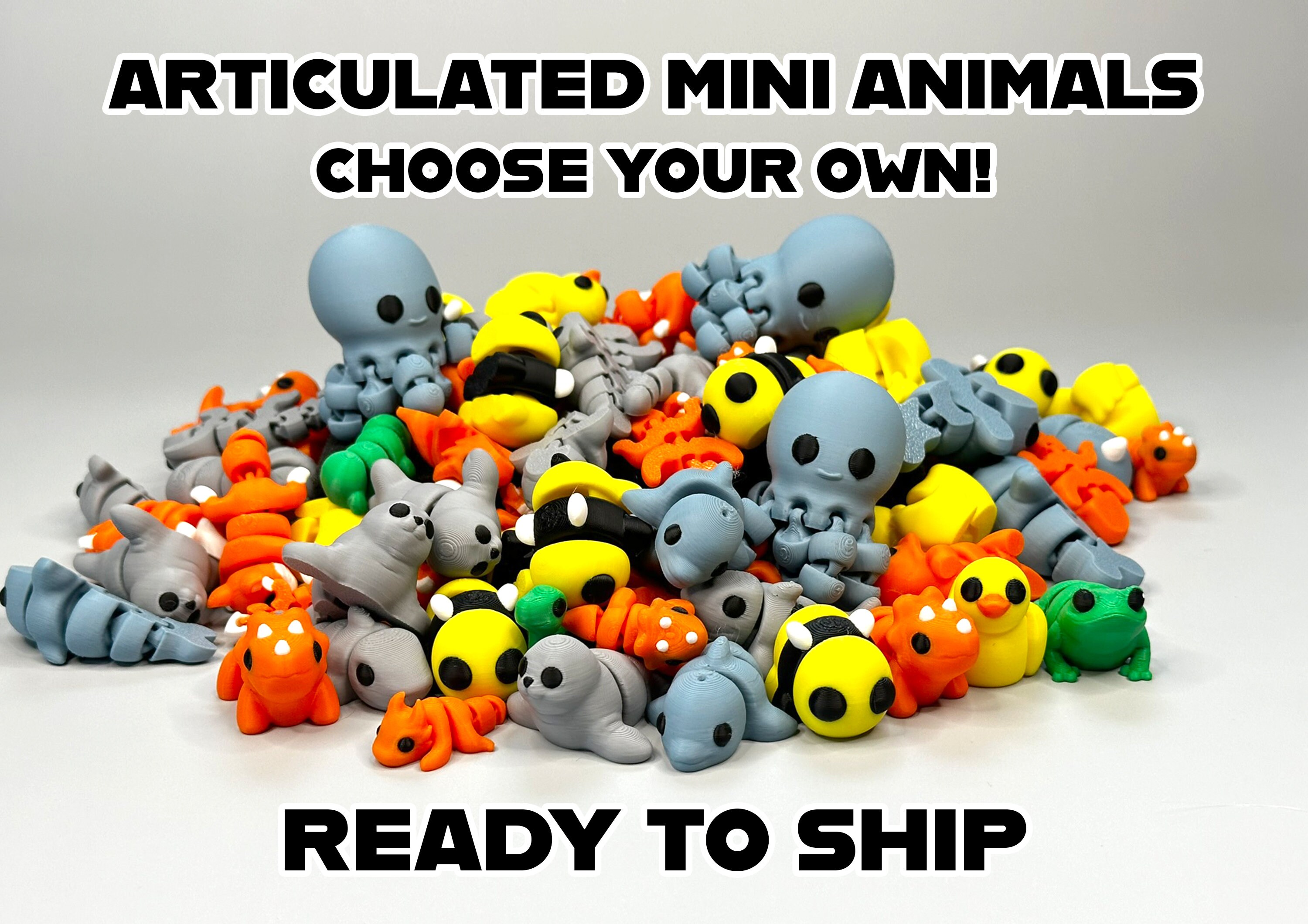 Articulated Mini Animals Fidget Animals Mini and Micro Sizes 3D Printed ...