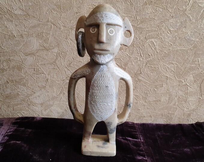 Vintage Stone Tribal Aztec Man Figurine - Etsy