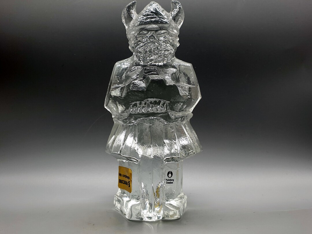 Vintage Pukeberg Sweden Glass Viking Paperweight Sculpture by - Etsy