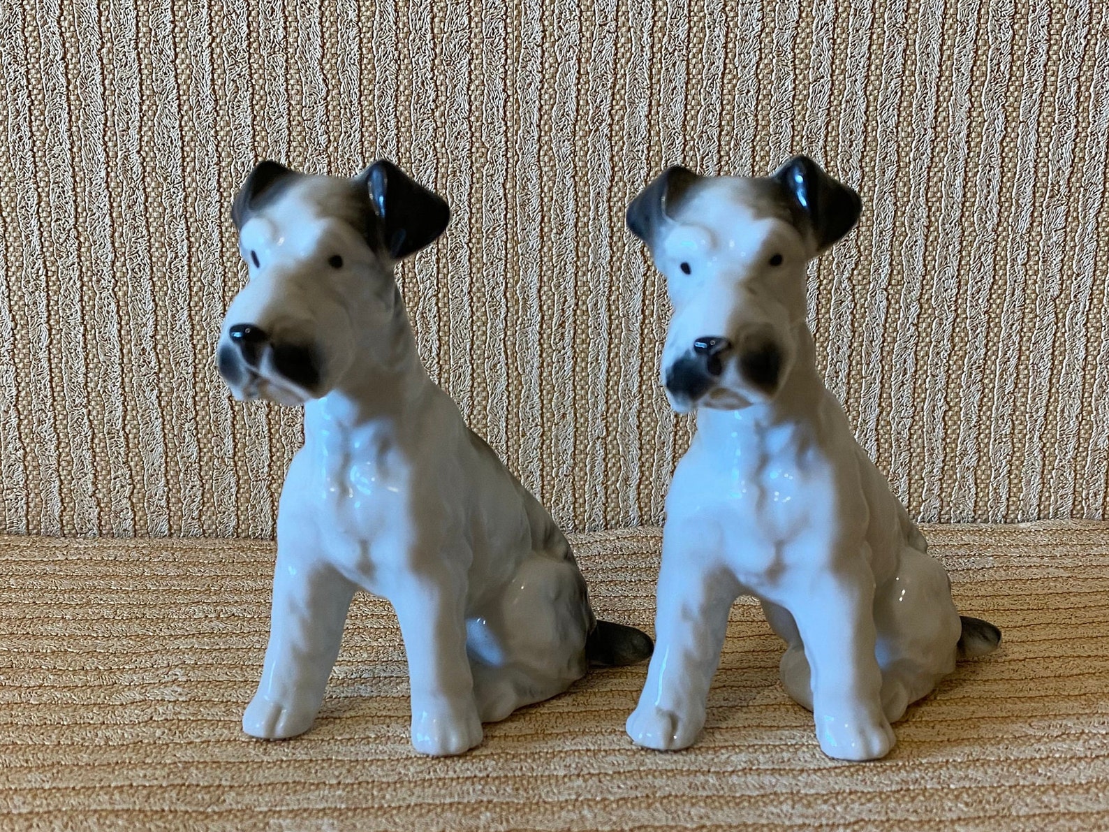 Pair of Vintage Porcelain Dog Figurines - Etsy