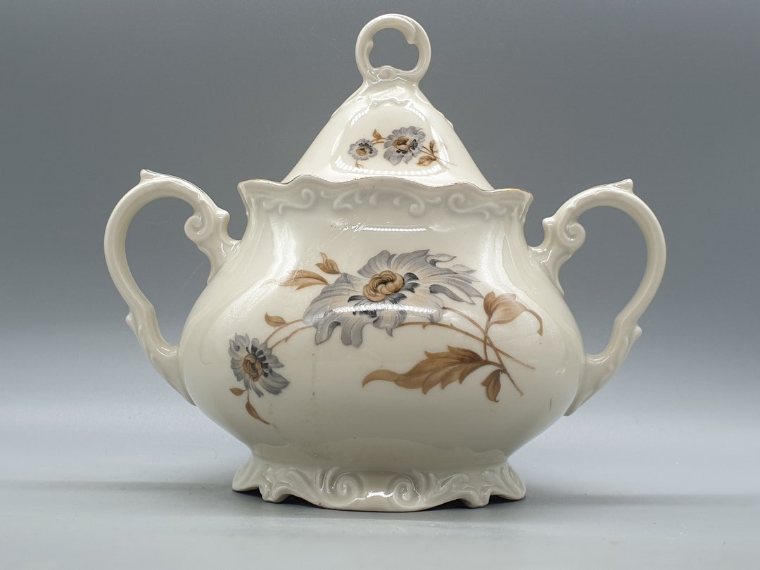 1900s Victoria Schmidt Porcelain Sugar Bowl Vintage Czechoslovak ...