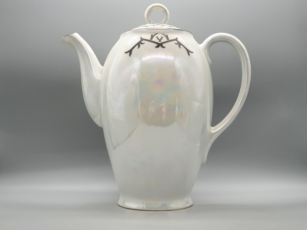 1920s Victoria Schmidt China Coffee Pot With Iridescent Pattern Vintage ...