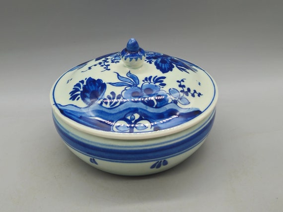 Vintage Delfts Blue Holland Round Container / Box | D… - Gem