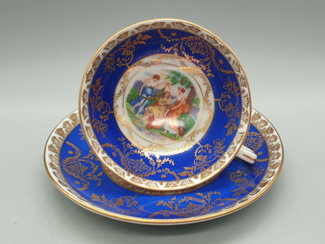 1950s Bremer & Schmidt Germany Cup and Saucer Plate, Duo Set With Gold ...